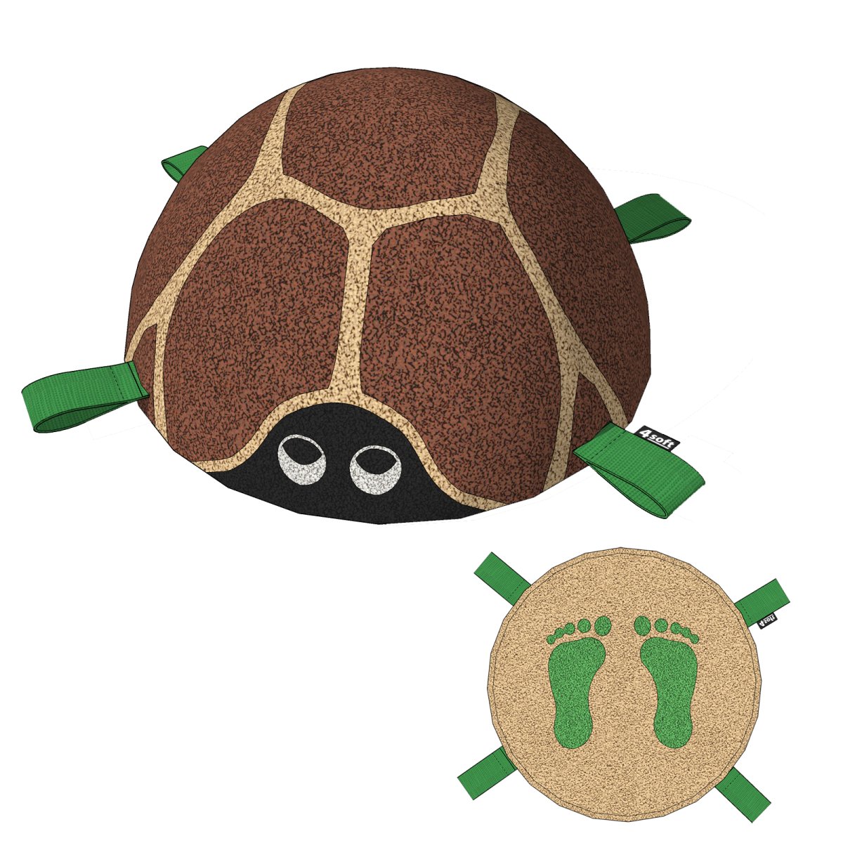 HumpyBumpy - Skildpadde 50 cm - Faldunderlag & legeplads - Safefloor ApS